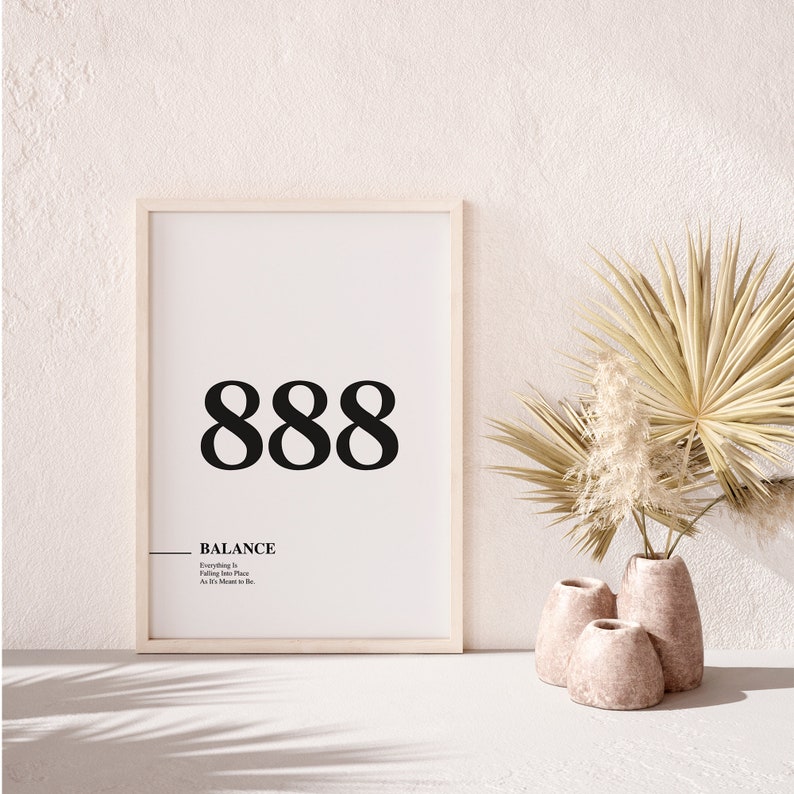 888 Angel Number, Angel Number Poster, Instant Printable Wall Art Print ...