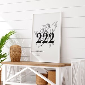 222 Angel Number Poster,angel Number Print,instant Printable Wall Art ...