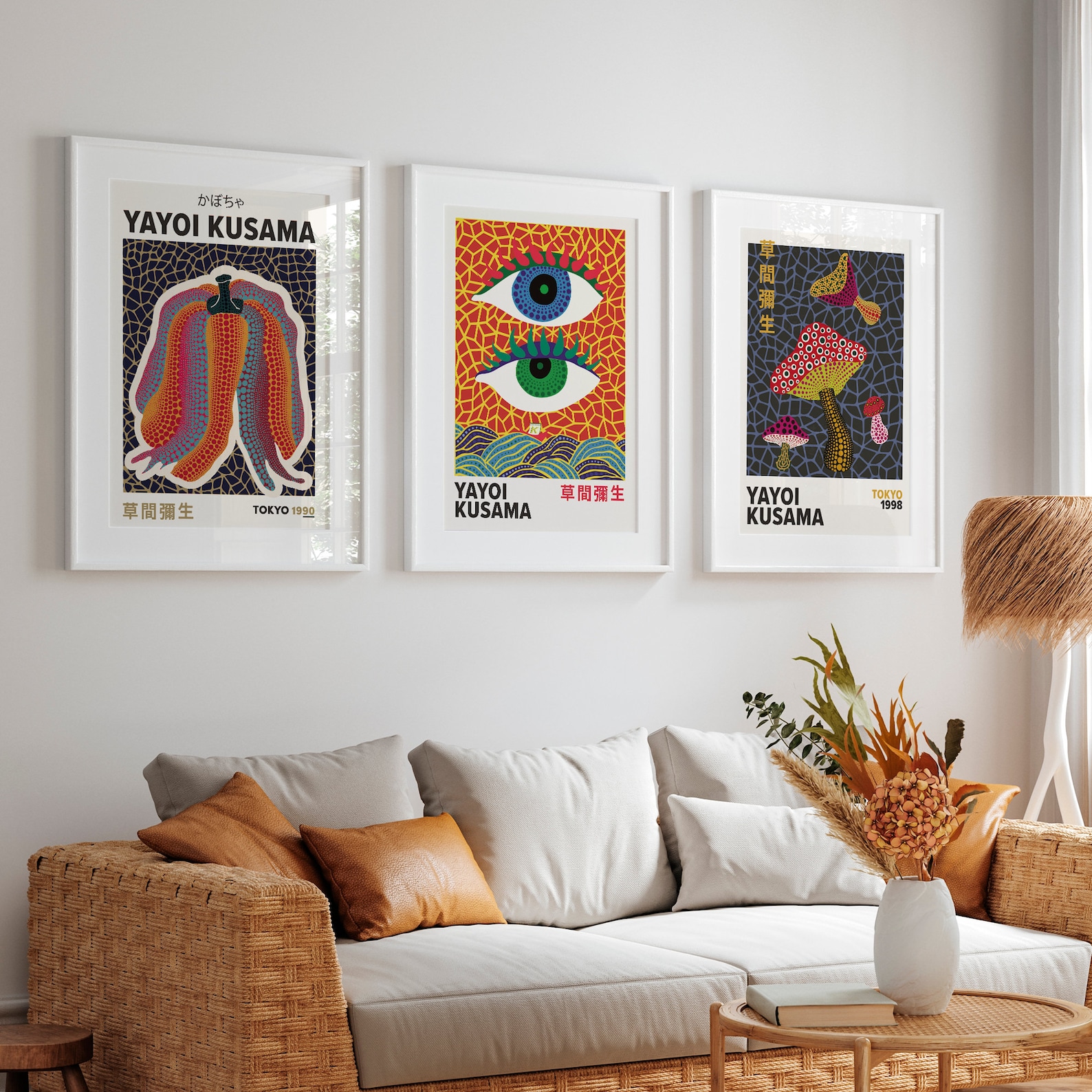 Yayoi Kusama Art, Yayoi Kusama Poster, Yayoi Kusama Set of 3 Prints ...