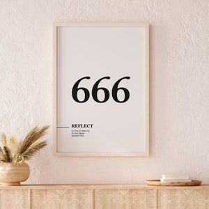 666 Angel Number, Angel Number Print, Instant Printable Wall Art Print ...