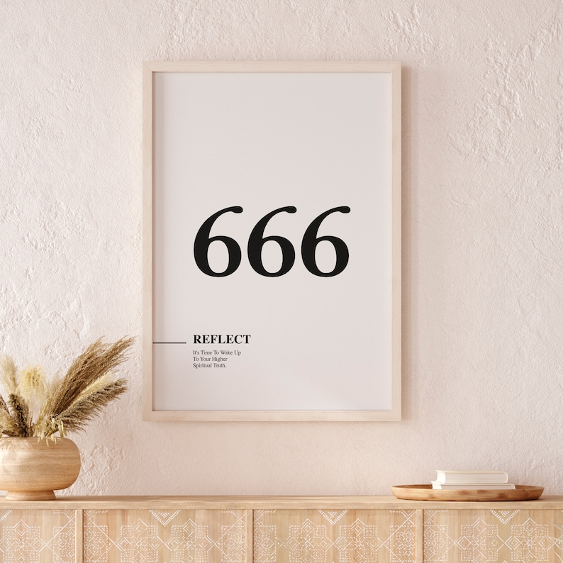 666 Angel Number, Angel Number Print, Instant Printable Wall Art Print ...