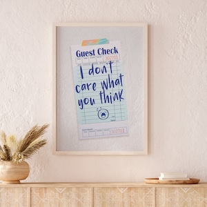 Guest Check Guest Check Poster Digital Download Receipt - Etsy
