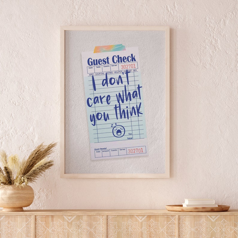 Guest Check Guest Check Poster Digital Download Receipt - Etsy