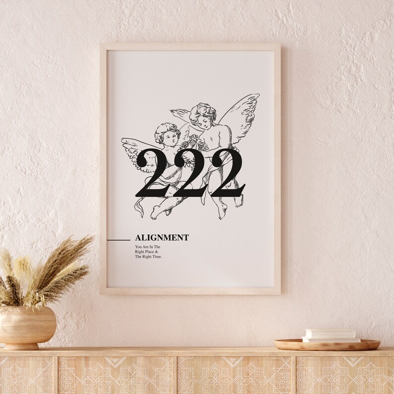 222 Angel Number Posterangel Number Printinstant Printable - Etsy