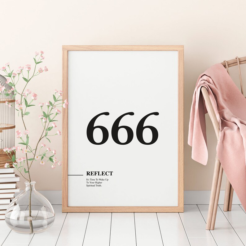 666 Angel Number, Angel Number Print, Instant Printable Wall Art Print ...