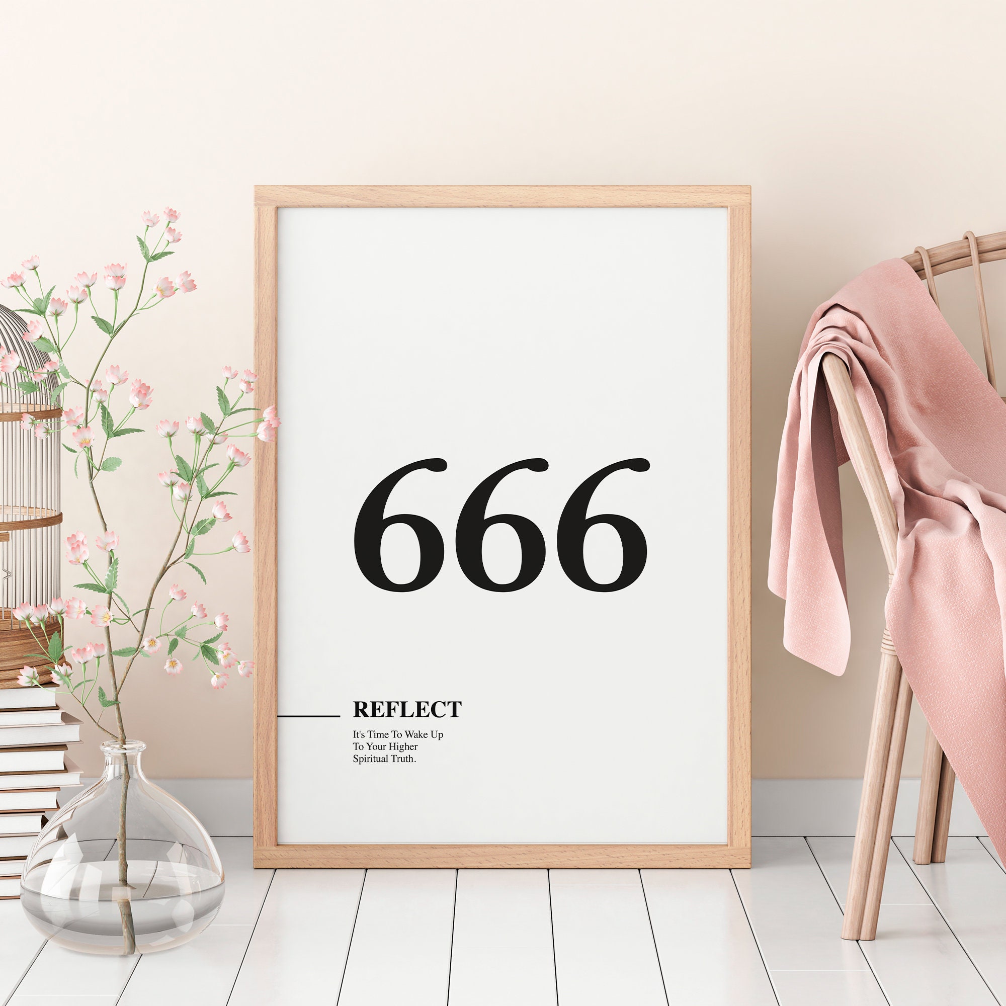666 Angel Number, Angel Number Print, Instant Printable Wall Art Print ...