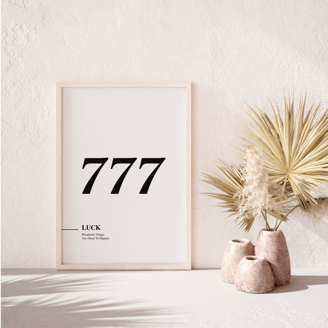 777 Angel Number, Angel Number Print, Instant Printable Wall Art Print ...