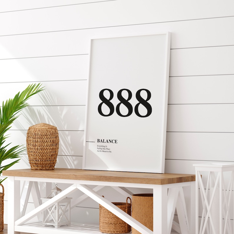 888 Angel Number, Angel Number Poster, Instant Printable Wall Art Print ...