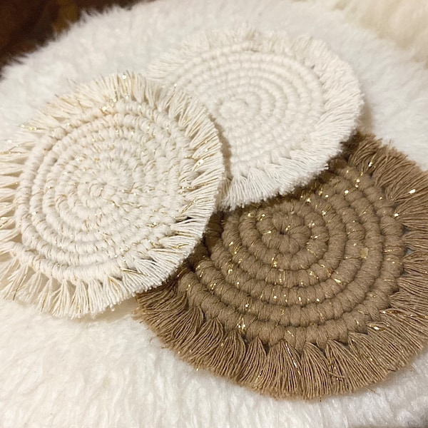 Macrame Coaster - Etsy