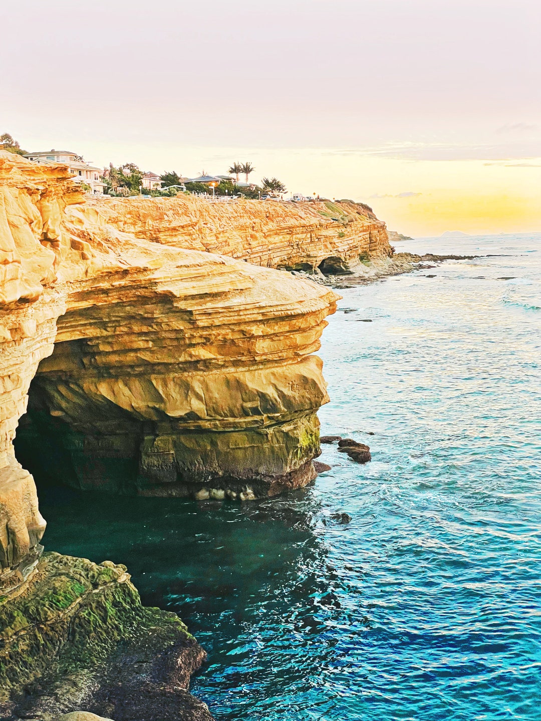 Retro Cliffside Sunset - Wall Art Digital Download Print - Etsy