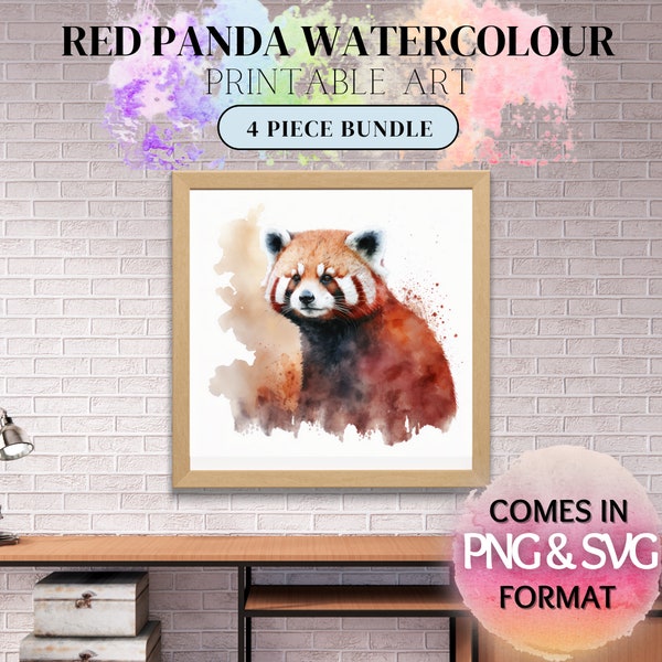 Red Panda Watercolor - Etsy