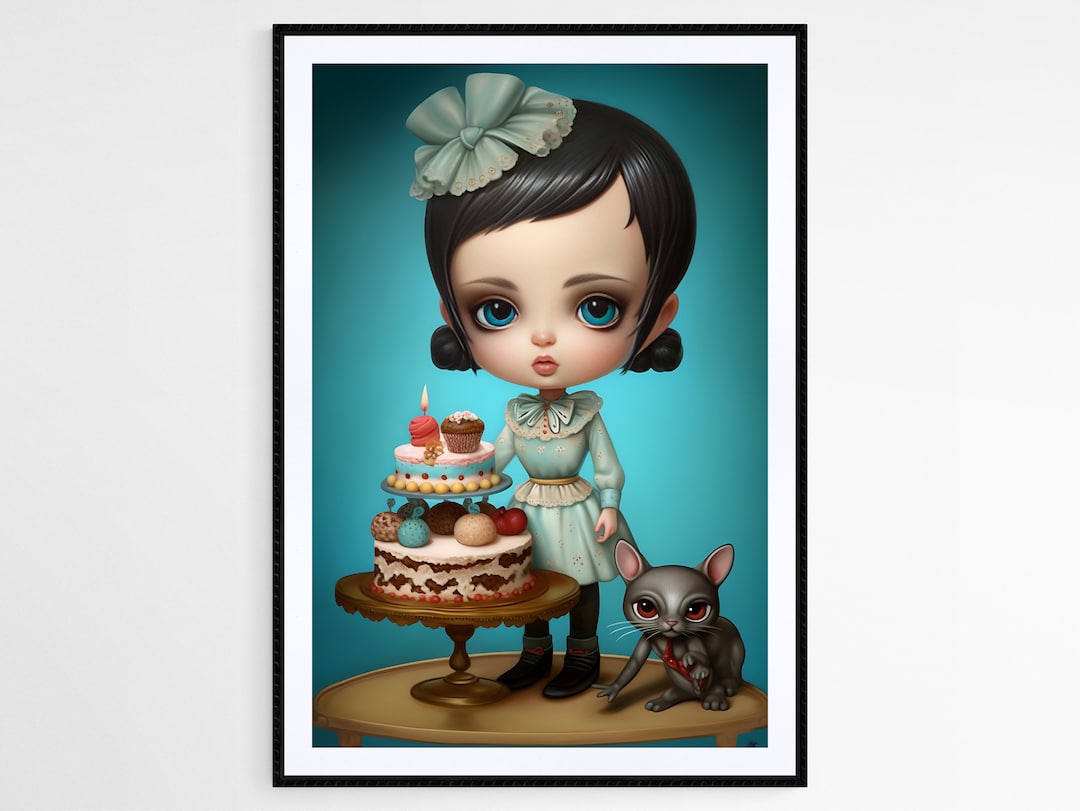 Sassy Girl Birthday Poster Lowbrow Doll Art Inspired by - Etsy