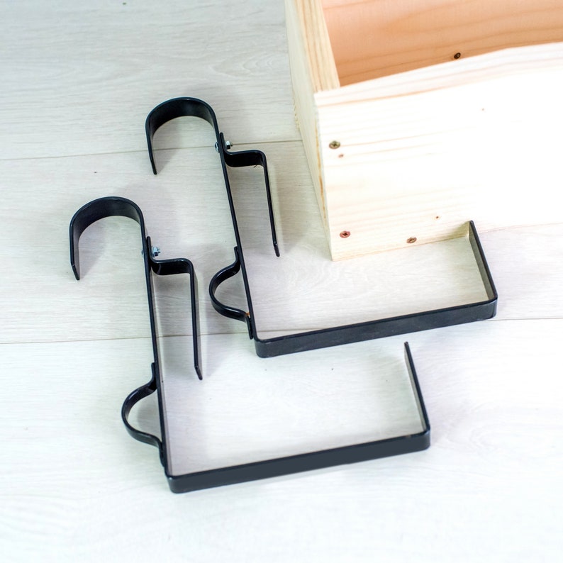 SET of Wrought Iron Brackets/ Railing Planter Box Bracket/ Window ...