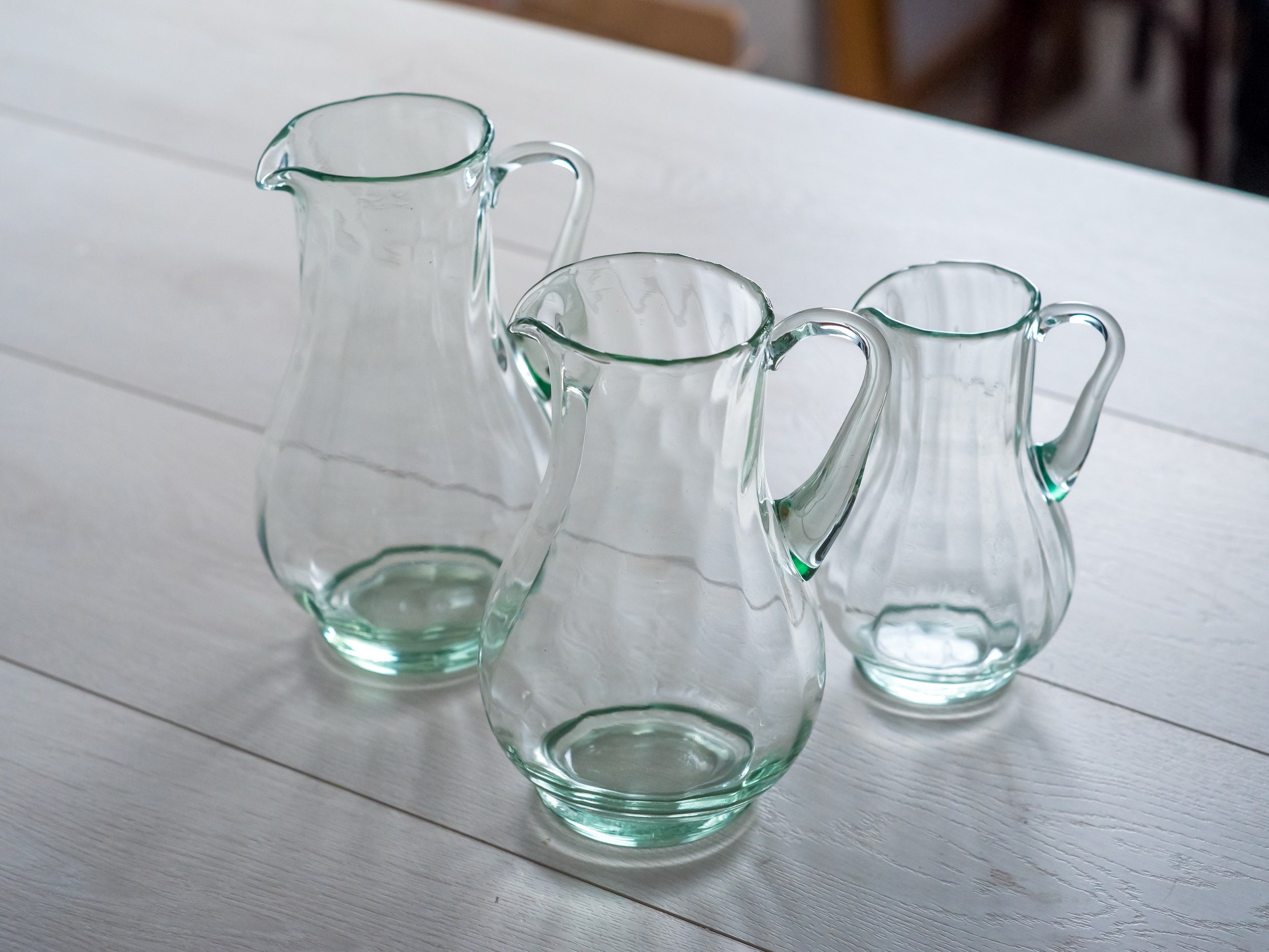 Handblown Glass Pitcher With Handle/ Glass Pitcher for Mixing Drinks ...