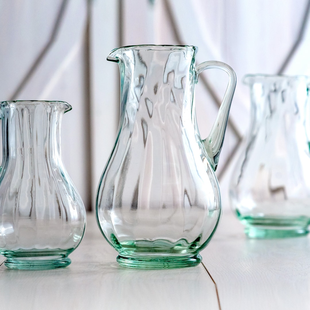 Handblown Glass Pitcher With Handle/ Glass Pitcher for Mixing Drinks ...