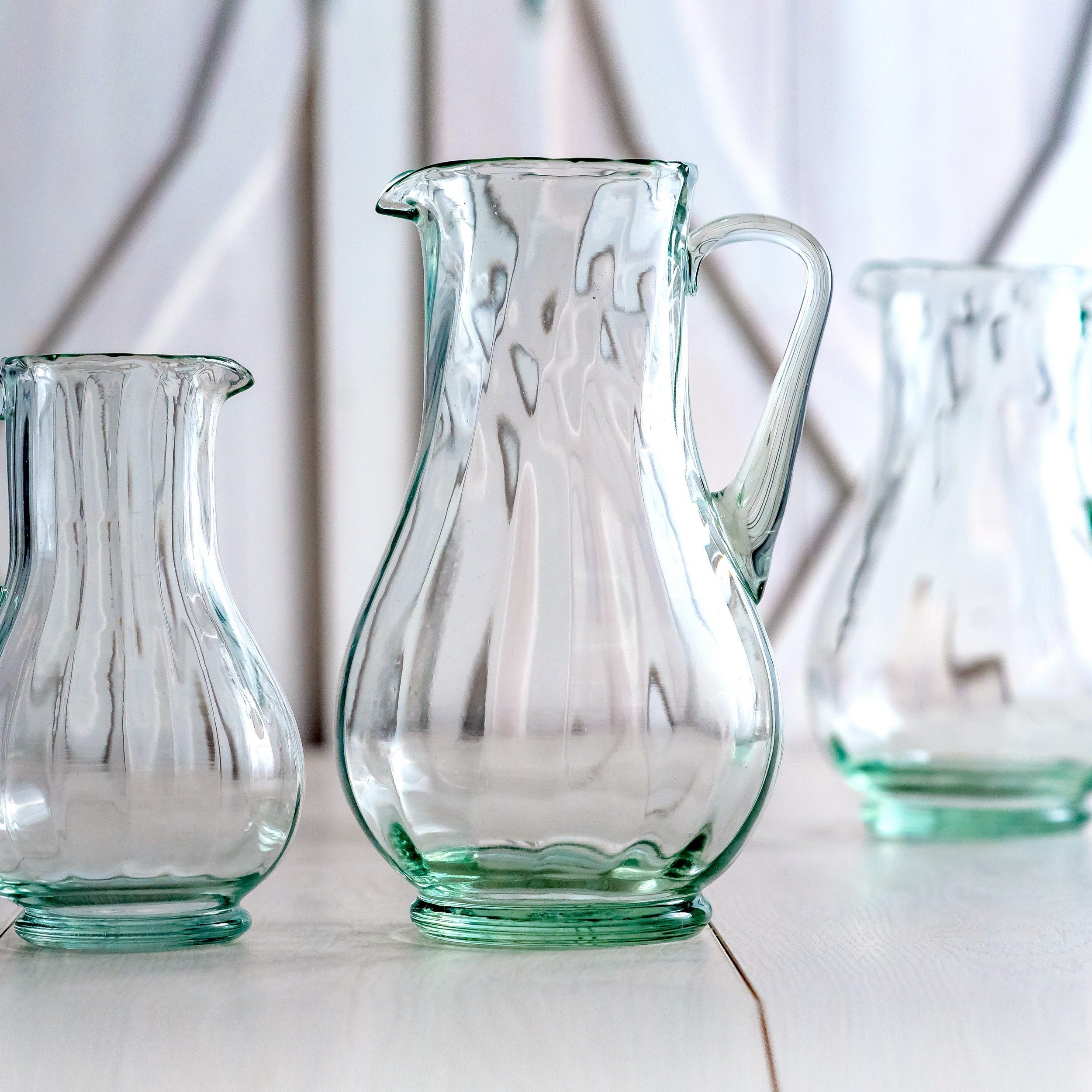 Handblown Glass Pitcher With Handle/ Glass Pitcher for Mixing Drinks ...