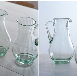 Handblown Glass Pitcher With Handle/ Glass Pitcher for Mixing Drinks ...