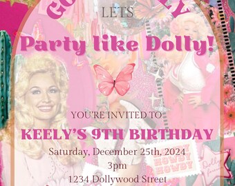 Personalized Dolly Parton Birthday Invite Download, Printable Dolly ...