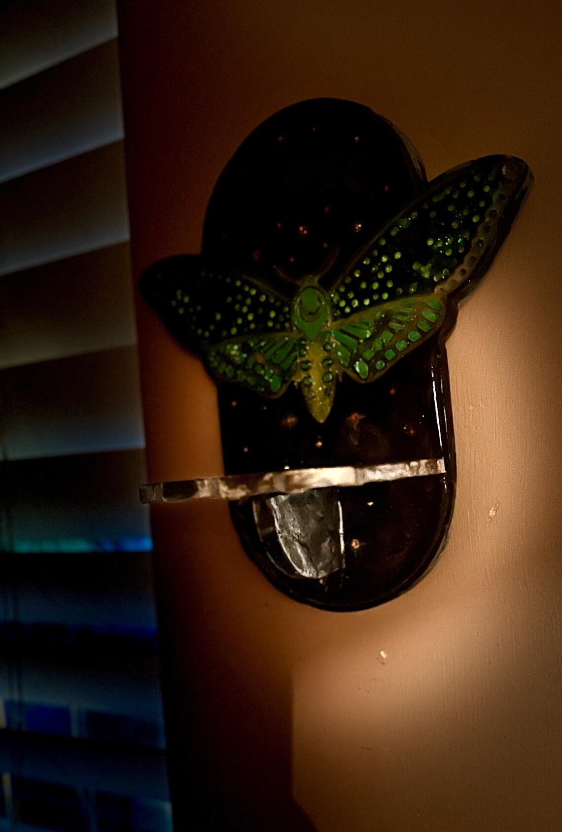 Lunar Moth Tea-light Altar | Eco-resin Wall Shelf for Crystals ...
