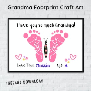 Grandma Butterfly Art Footprint Craft First Grandmothers - Etsy