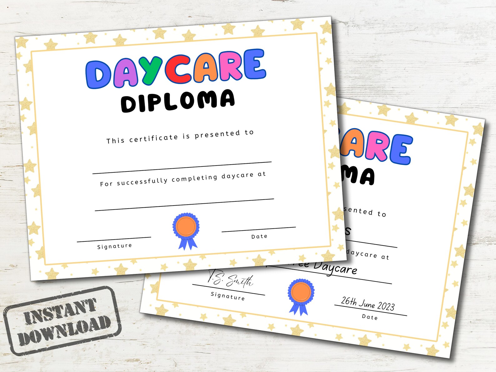 Daycare Graduation, Daycare Certificate, Daycare Diploma, Preschool ...