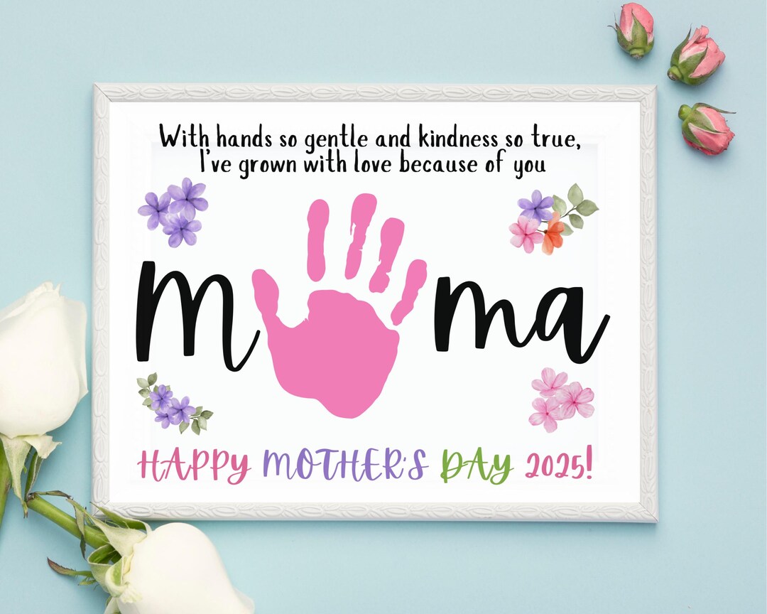 Mother's Day Handprint Craft, Happy Mothers Day Poem Handprint Keepsake ...