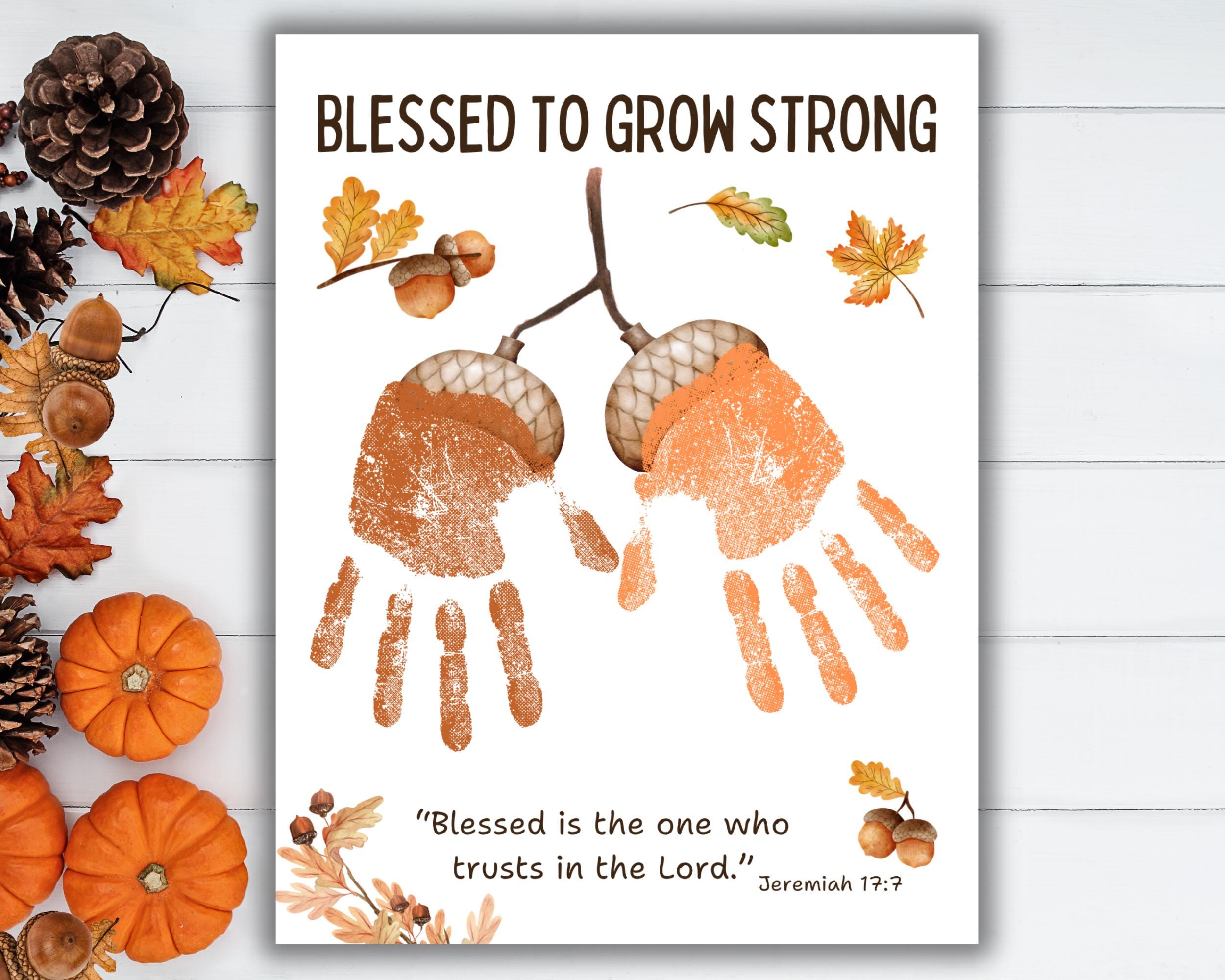 Fall Acorn Handprint Craft Printable, Christian Kids Activity, Sunday ...