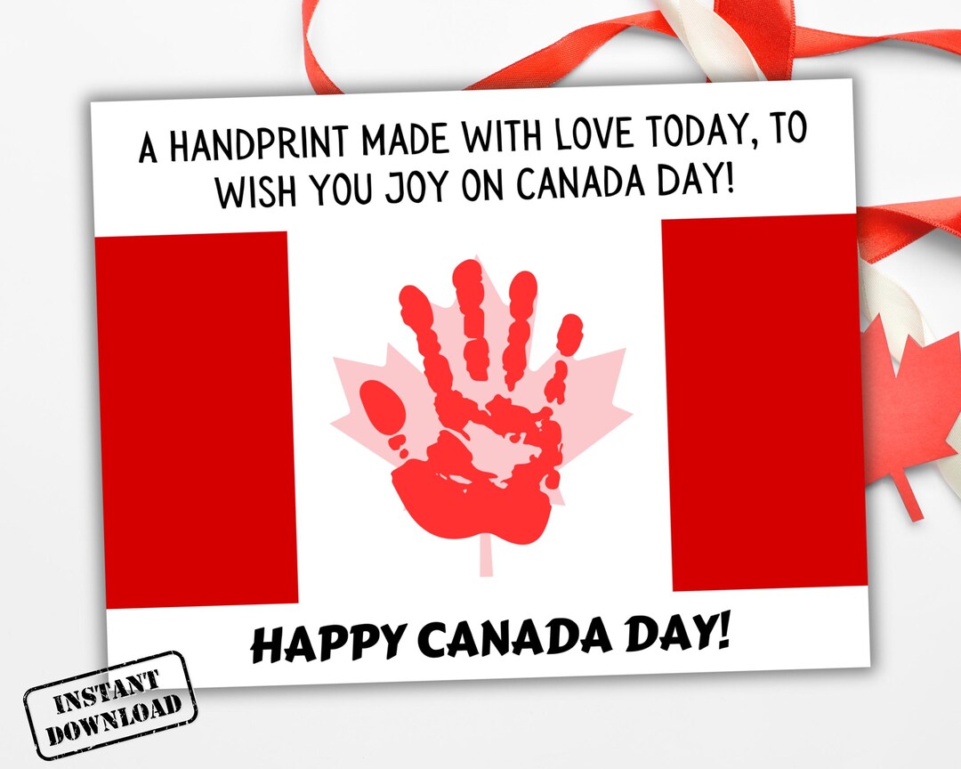 Buy Canada Day Handprint Art, Handprint Craft Keepsake Printable, Maple ...