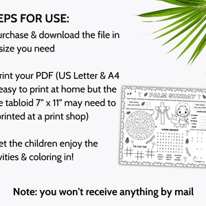 Palm Sunday Activity Placemat, Holy Week Bible Sunday School Activity ...