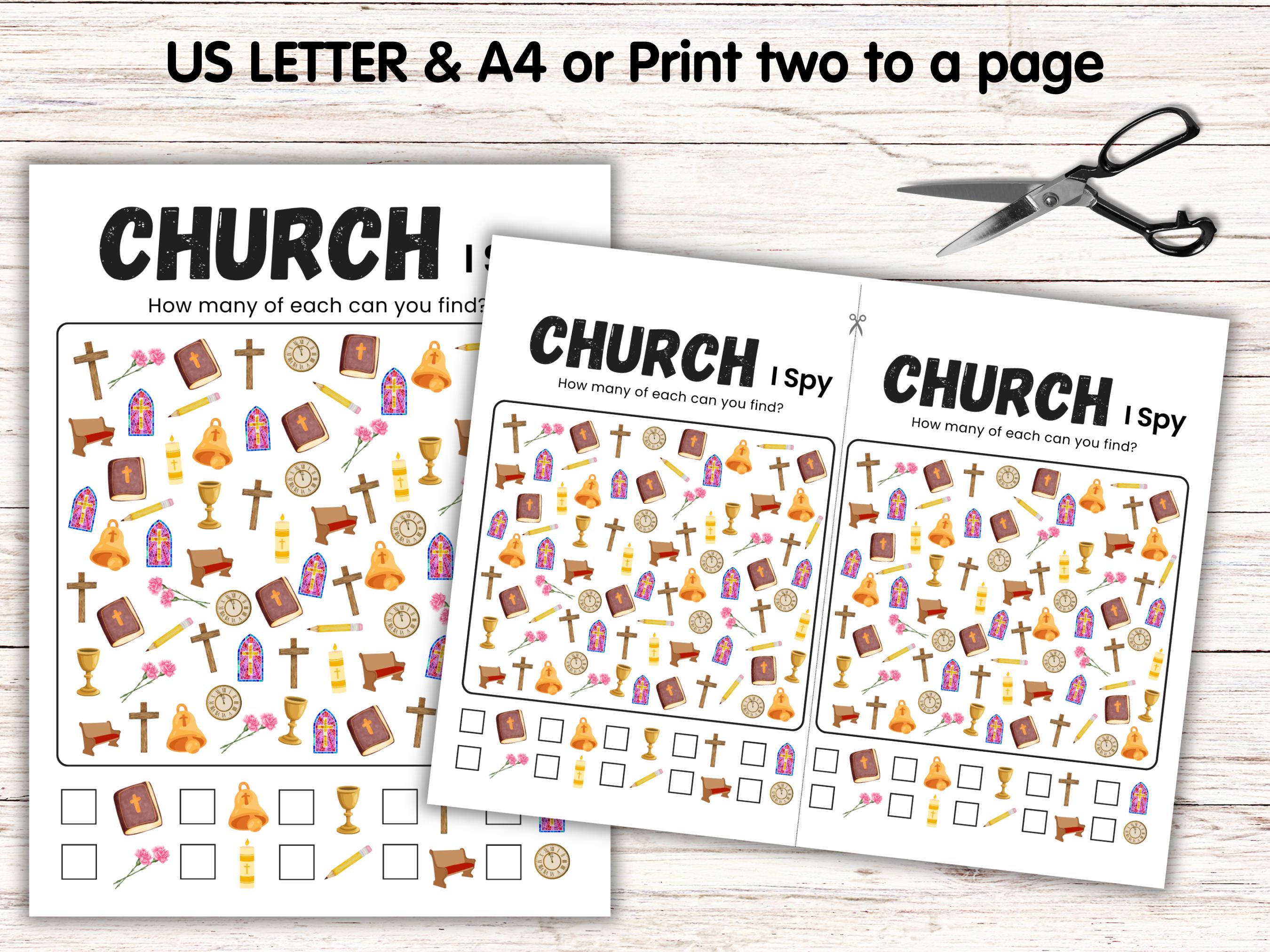 Church I Spy Game, Bible Count and Find Game, Kids Sunday School ...