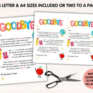 End of Year Poem Gift From Teacher, End of School Goodbye Letter to ...