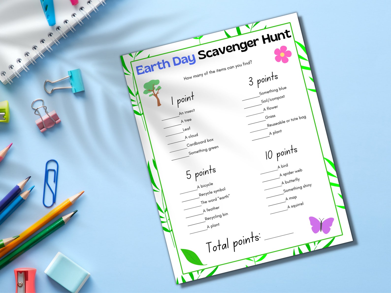 Earth Day Scavenger Hunt Printable, Nature Scavenger Hunt, Happy Earth ...