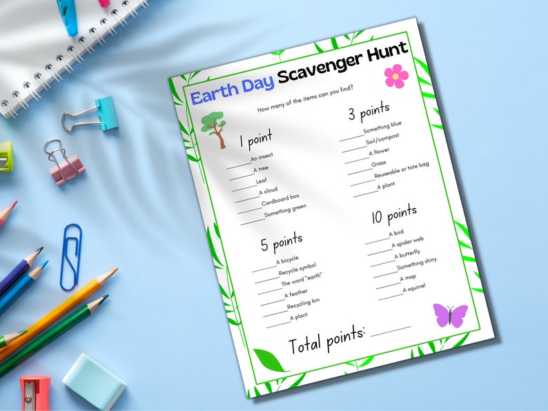 Earth Day Scavenger Hunt Printable, Nature Scavenger Hunt, Happy Earth ...