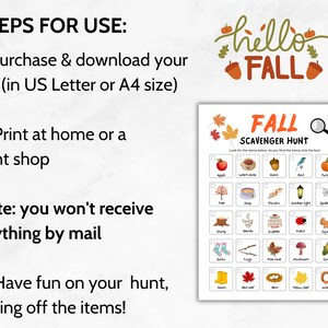 Fall Scavenger Hunt, Outdoor Autumn Treasure Hunt, Nature Scavenger ...