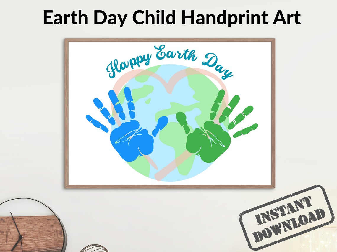 Earth Day Handprint Art Printable Hand Print Kids Craft - Etsy UK