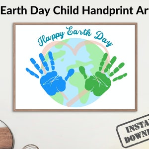 Earth Day Handprint Art Printable Hand Print Kids Craft - Etsy UK