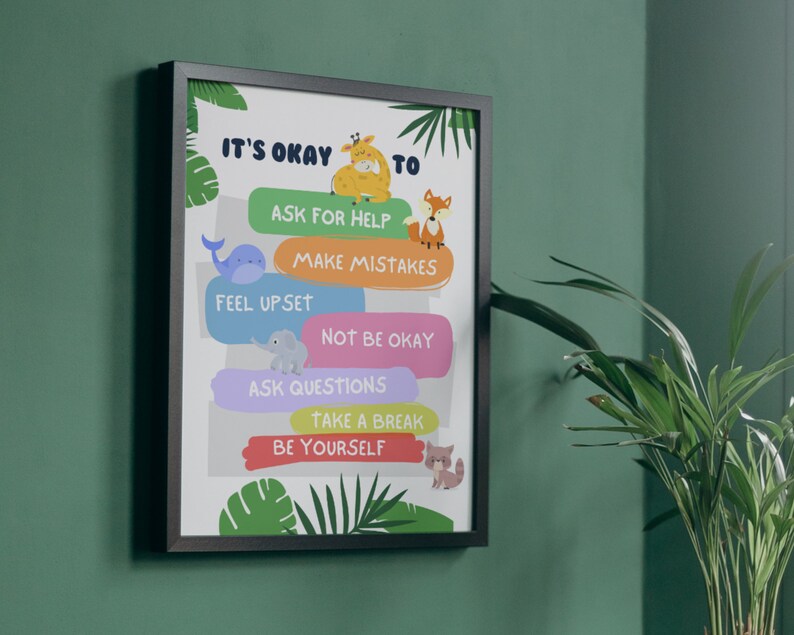 Calming Corner Poster, Children Classroom Calm Down Poster, Its OK Calm ...