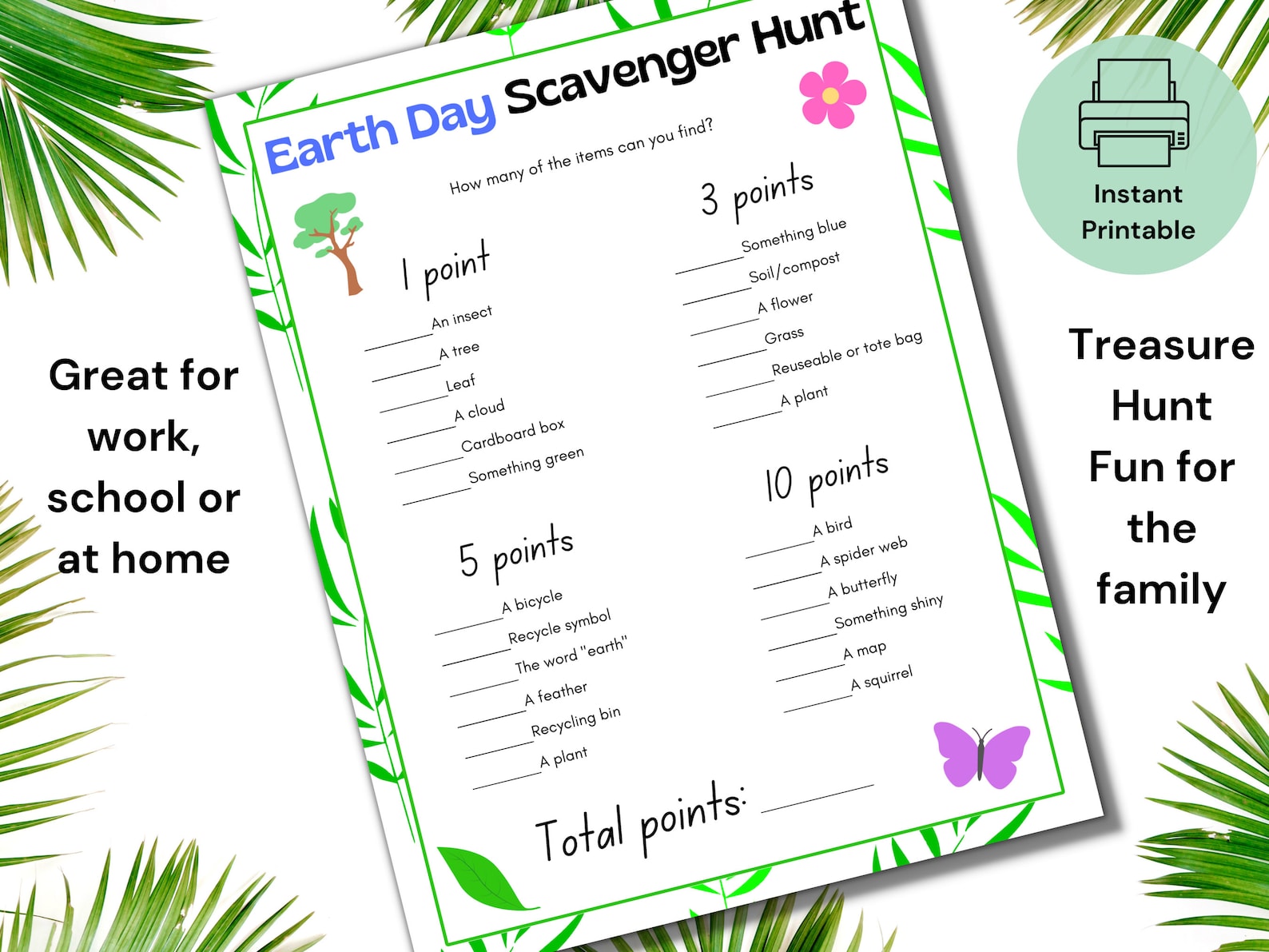 Earth Day Scavenger Hunt Printable, Nature Scavenger Hunt, Happy Earth ...