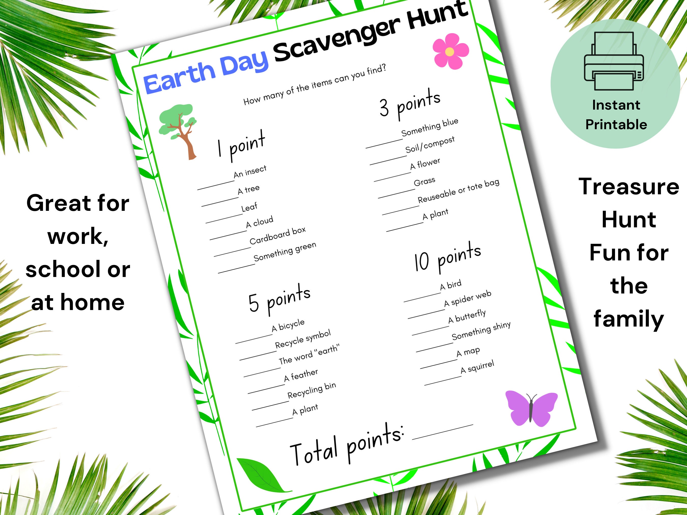 Earth Day Scavenger Hunt Printable, Nature Scavenger Hunt, Happy Earth ...