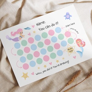 Toddler Reward Chart Tracker, Mermaid Chore Chart for Girls, Children ...