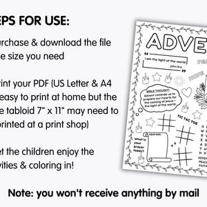Advent Bible Activity Placemat Printable, Christian Christmas Coloring ...