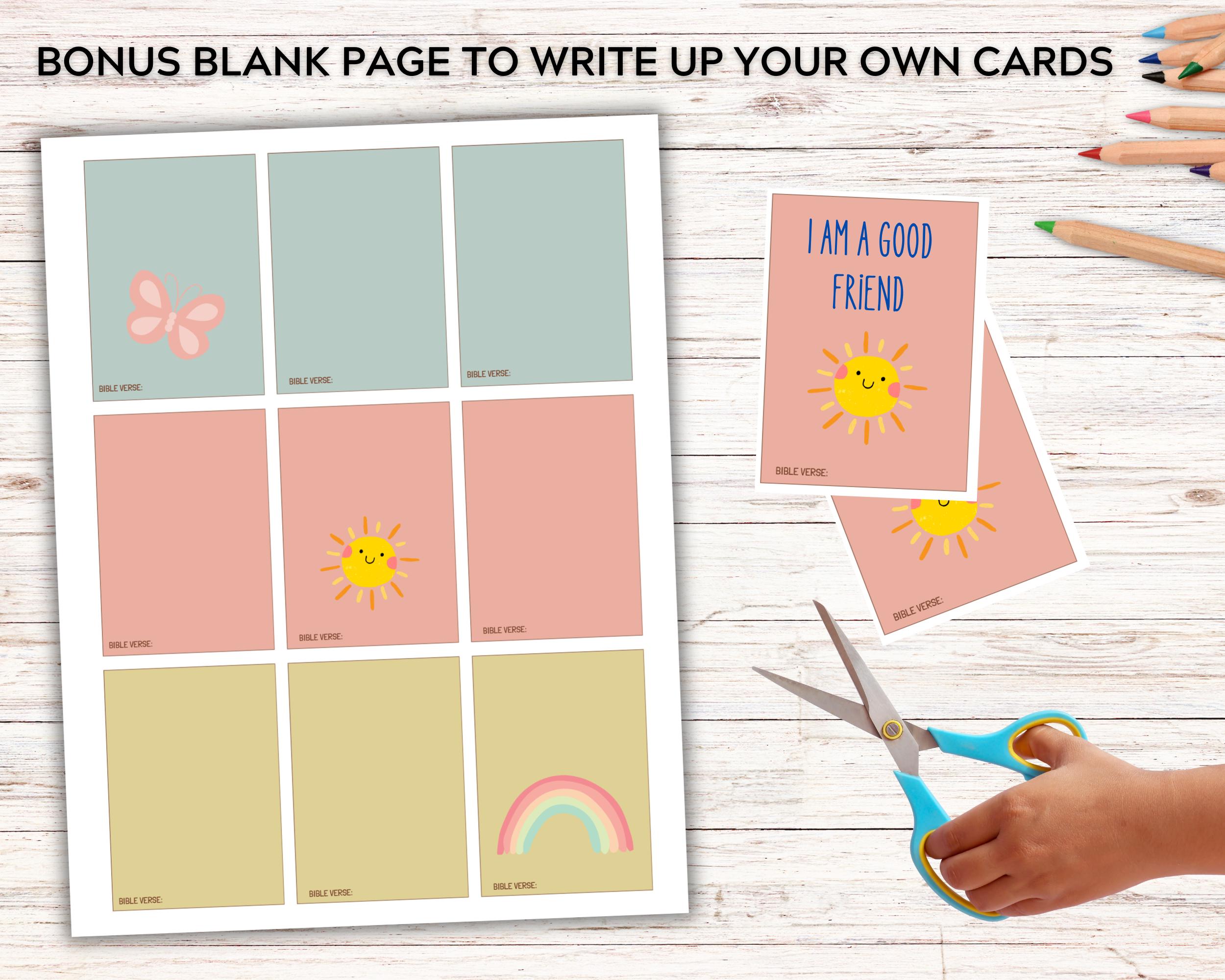 Kids Bible Affirmation Cards, Bible Verse Christian Childrens Church ...