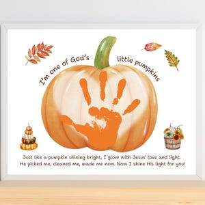 Pumpkin Poem Handprint Art, Christian Prayer Keepsake Craft, Kid's ...