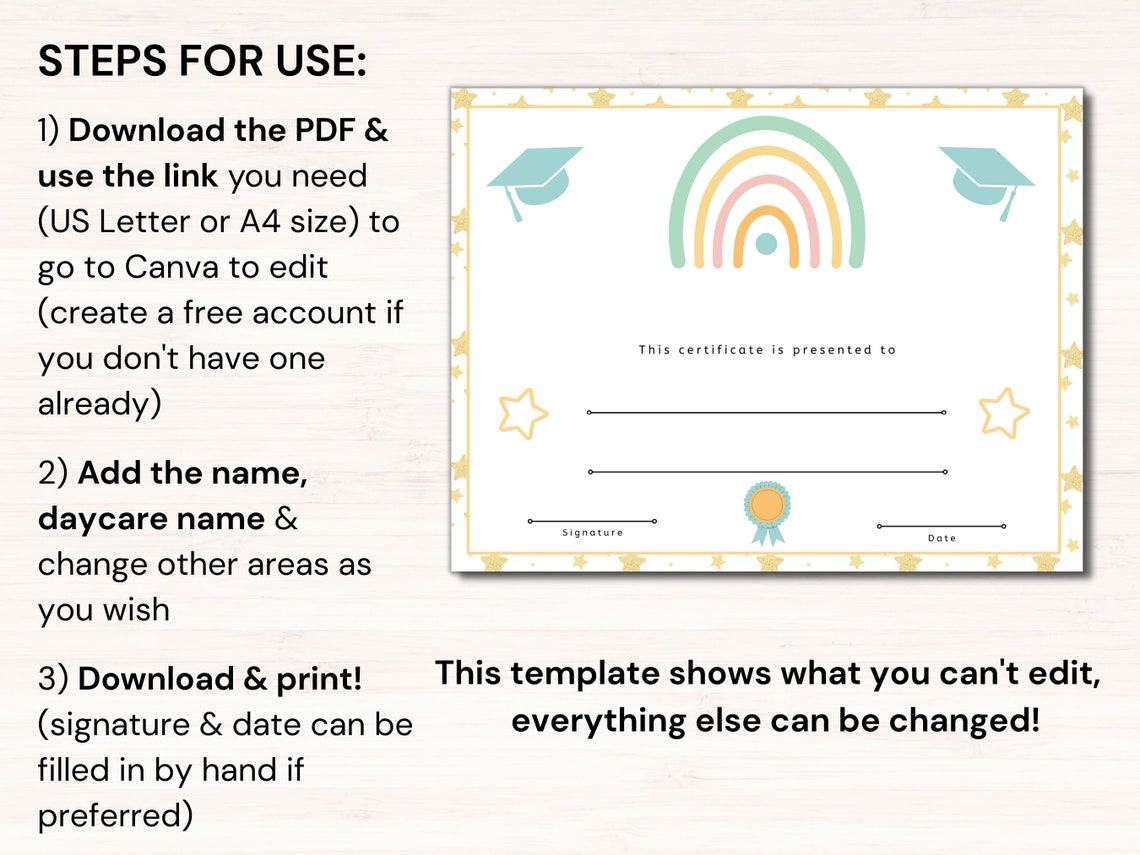 Editable Preschool Diploma, Daycare Graduation, Preschool Graduation ...