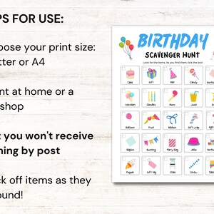 Birthday Scavenger Hunt Game, Birthday Treasure Hunt Printable ...