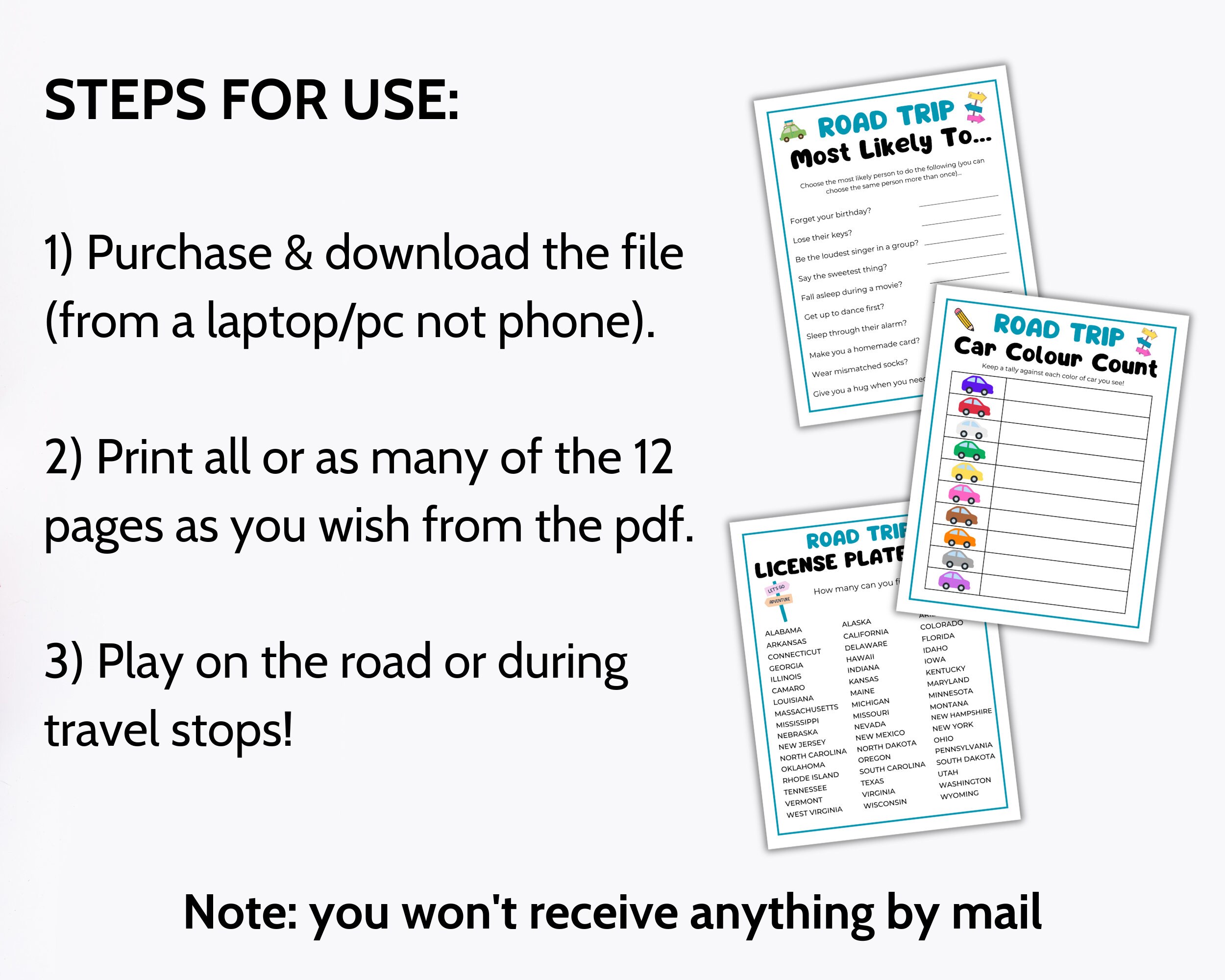 Road Trip Games Bundle Printable, Family Road Trip Pack, Family Car ...