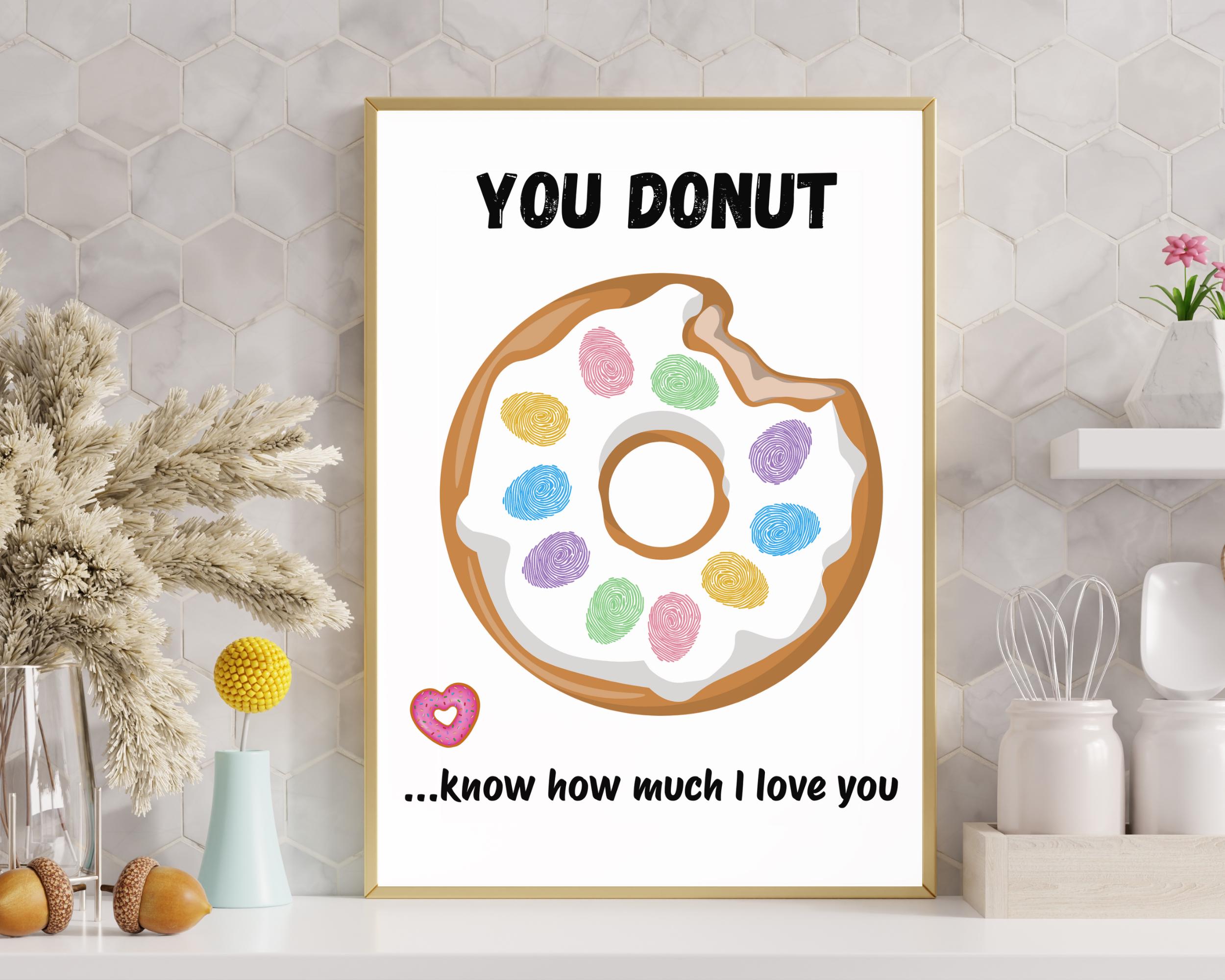 Donut Fingerprint Craft Template, Family Keepsake Art Printable, Mother ...