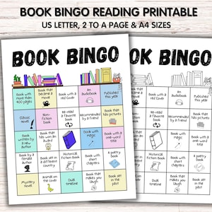 Book Bingo Reading Challenge, Reading Log Game Tracker Template, Book ...