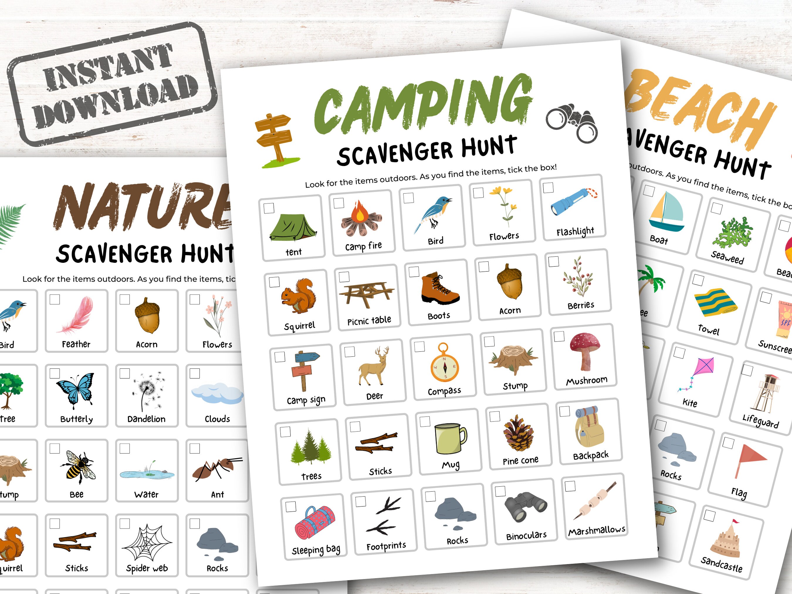 Scavenger Hunt Game Bundle for Kids, Scavenger Hunt for Kids, Outdoor ...