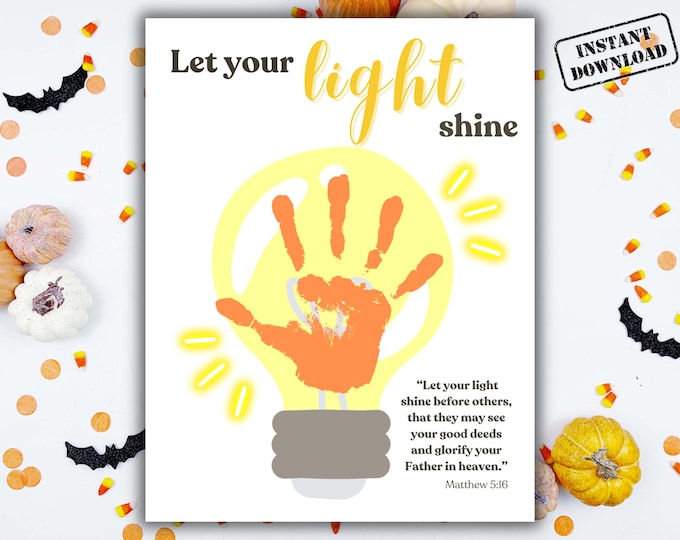 Shine Jesus Shine Handprint Craft, Printable, Matthew 5:16, Let Your ...